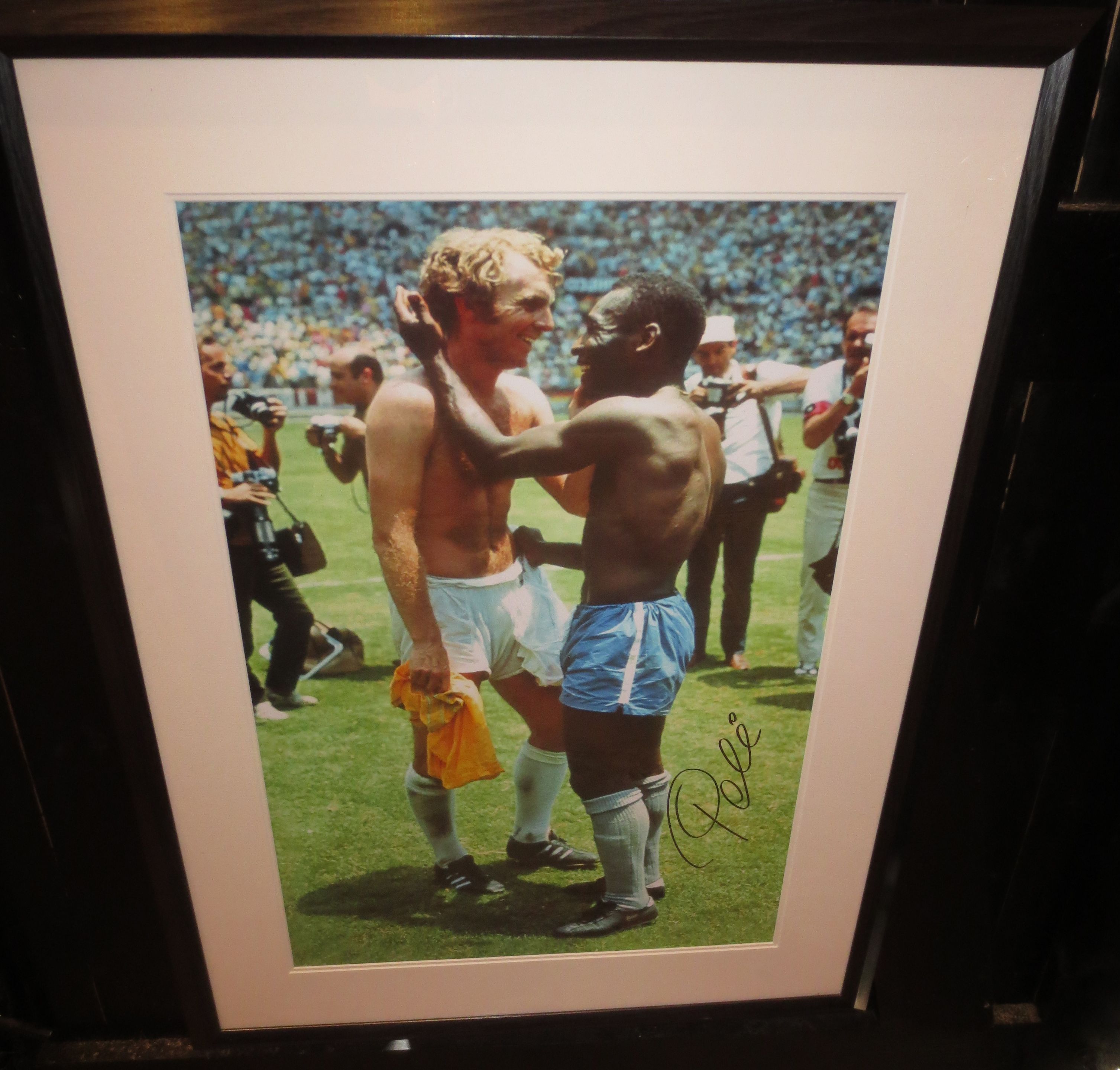 Bonhams Cars : A signed print of Pele with Bobby Moore at the Mexico ...