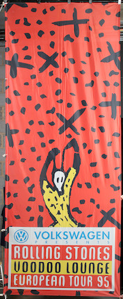 Bonhams : A large Rolling Stones 'Voodoo Lounge' European tour banner ...
