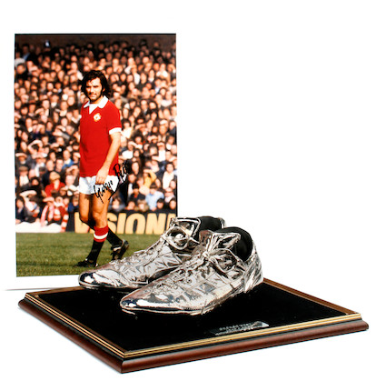 Bonhams : George Best limited edition number 1 cast boots