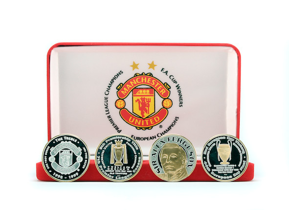 Bonhams : Franklin Mint limited edition Manchester United treble season ...