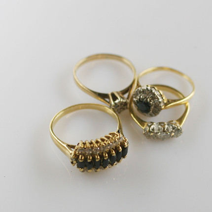 Bonhams : A collection of four rings,