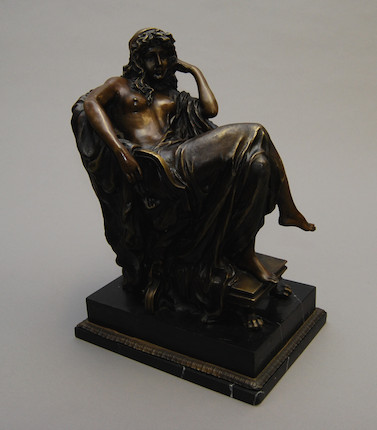 Bonhams : A reproduction bronze of a reclining lady