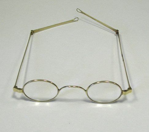 Bonhams : A pair of 19th century probably gold spectacles, unmarked,