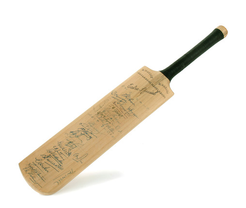 Bonhams : 1950 England v West Indies hand signed cricket bat