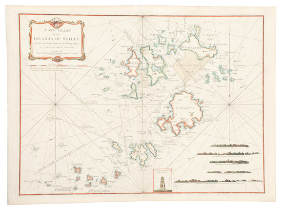 Bonhams : SCILLY ISLES TOVEY (ABRAHAM) and N. GINVER. A New Chart of ...