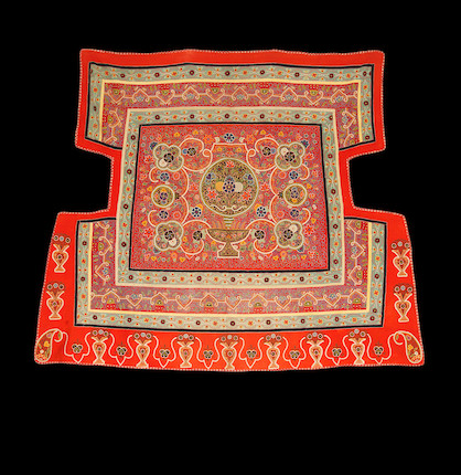 Bonhams : A Qajar Resht silk embroidered felt wool Saddle Cover Persia ...