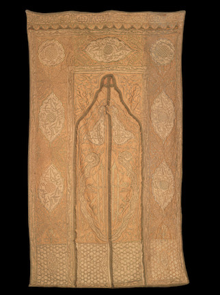 Bonhams : An Ottoman metal-thread embroidered silk Curtain Syria or ...