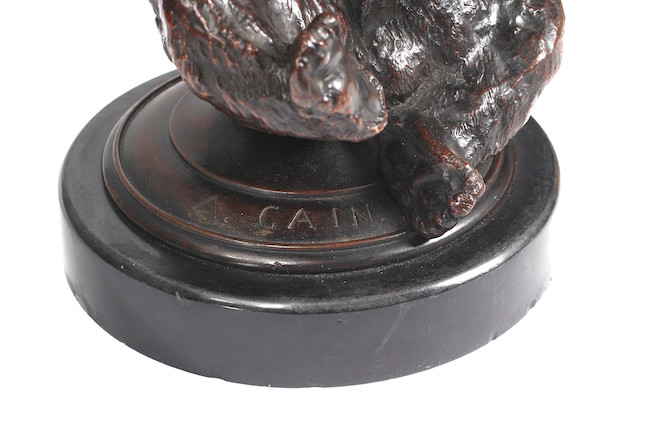 Bonhams : Auguste Cain (French) 1821-1894 A bronze figure of a seated ...