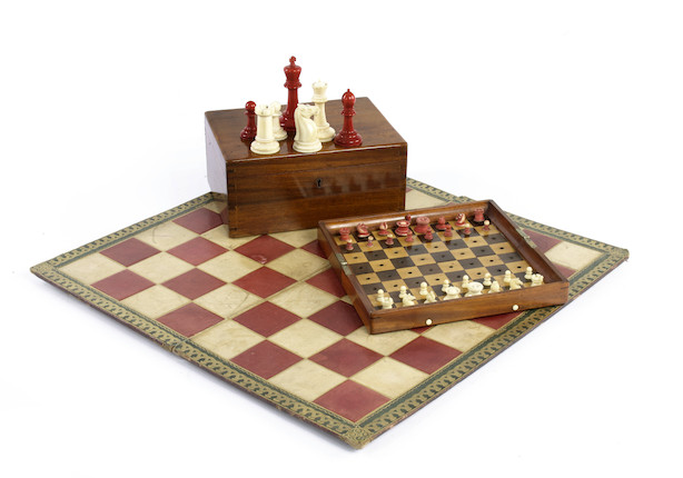 Bonhams : A Staunton Club Size ivory chess set, Jaques, London,