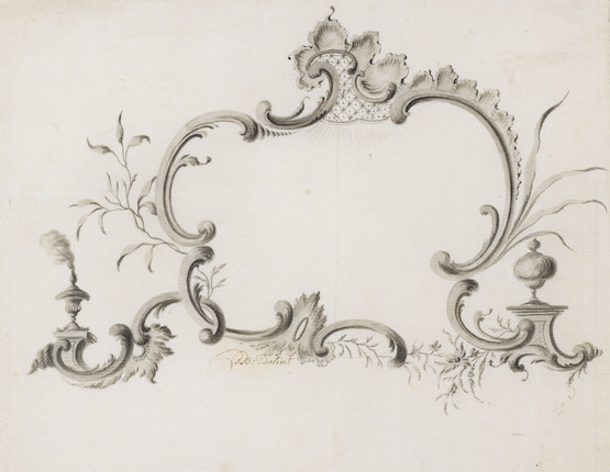 Bonhams : A Thomas Beilby pen and ink drawing of a study of a cartouche ...