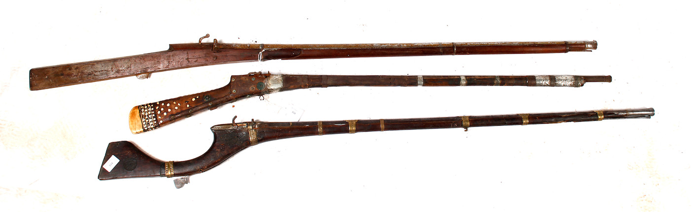 Bonhams : Three Indian Matchlock Muskets