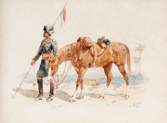 Bonhams : Orlando Norie (British, 1832-1901) A set of four military ...