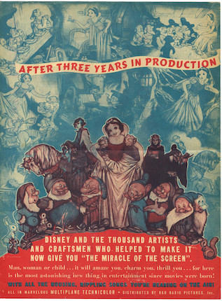Bonhams : Snow White And The Seven Dwarfs and Fantasia, RKO Radio ...