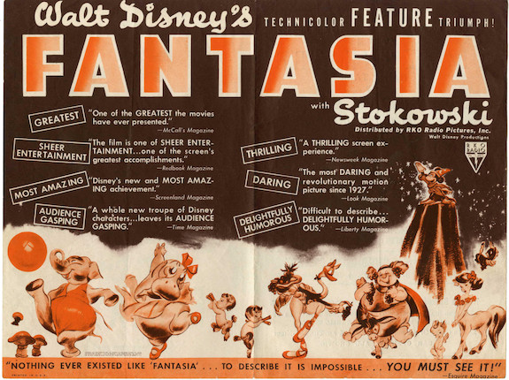 Bonhams : Snow White And The Seven Dwarfs and Fantasia, RKO Radio ...