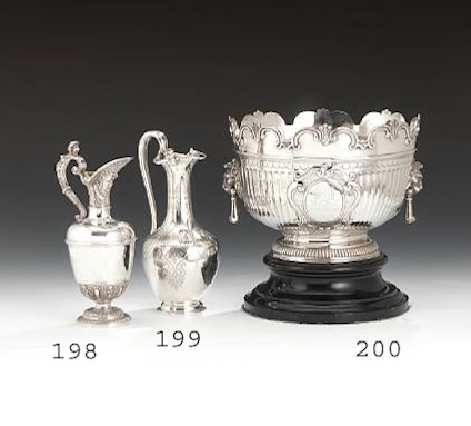 Bonhams : A Victorian silver ewer, by John Samuel Hunt, London 1850,