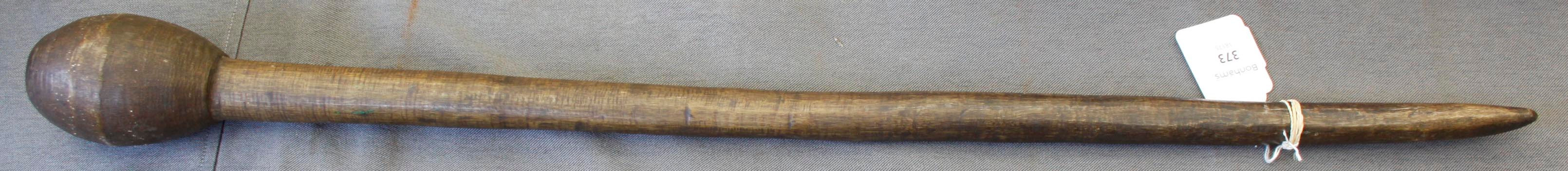 Bonhams : A rhinoceros horn knobkerrie Southern African 76cm long