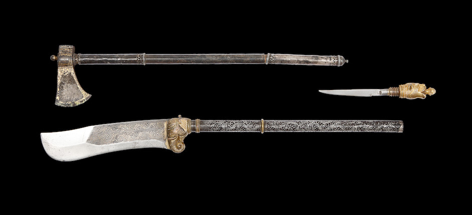 Bonhams : An Indo-Persian Tabar Axe, And Two Indian Axes