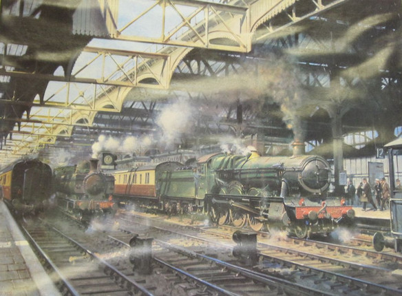 Bonhams : Terence Cuneo signed print Snow Hill Station