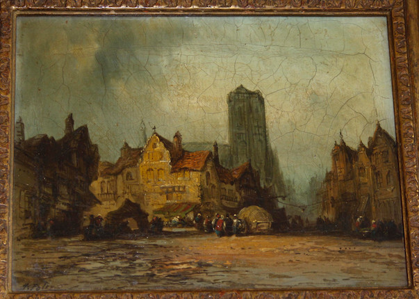 Bonhams : Henry Foley (British, 19th Century) A Continental town scene