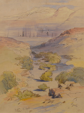 Bonhams : Edward Lear (British, 1812-1888) Petra, Jordan