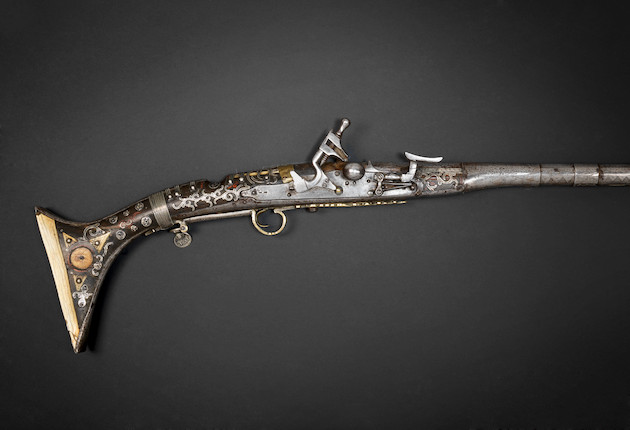 Bonhams : An ivory-inlaid and silver-mounted snaphaunce Long Gun ...