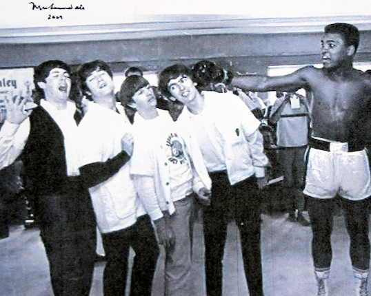 Bonhams : A picture of the Beatles/Ali hand signed by Muhammad Ali