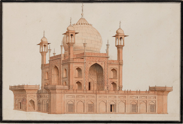 Bonhams : Three views the city of Delhi from the River Jumna, the Red ...