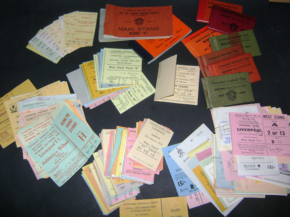 Bonhams : A collection of 1960's and 70's Liverpool tickets