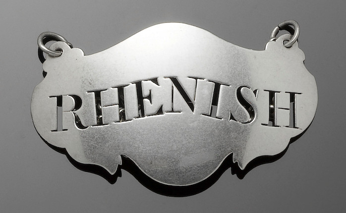 Bonhams : An 18th century silver RHENISH wine label, unmarked,