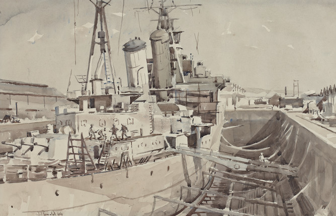 Bonhams : Alan Ian Ronald, RSW (British, 1899-1967) Flagship C in C ...