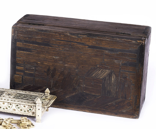 Bonhams : An early 19th century Prisoner of War straw work box ...