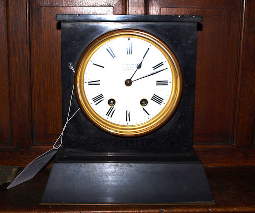 Bonhams : A late 19th Century French black slate mantel clock Achille ...