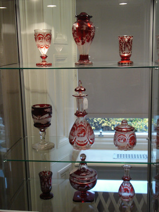 Bonhams : A collection of Bohemian ruby flashed glass Late 19th century