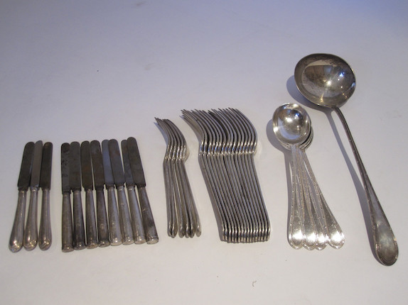 Bonhams : A matched part set of beaded edge flatware By Thomas Bradbury ...