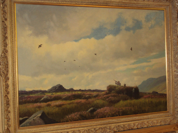 Bonhams : Roy Nockolds (British, 1911-1979) Grouse shooting in a ...