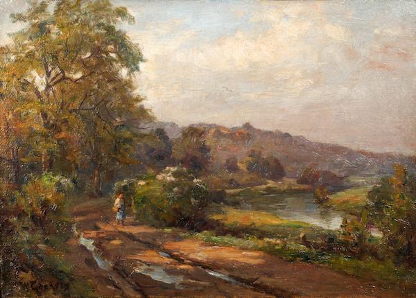 Bonhams : William Greaves (British, 1852-1938) The road through Newley ...