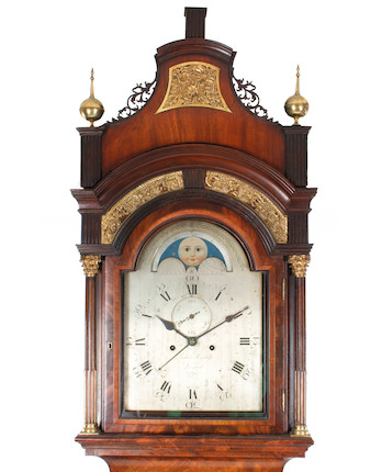 Bonhams : A fine late George III inlaid mahogany-cased 8-day longcase ...