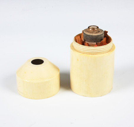 Bonhams : A 19th century ivory 'instantaneous light box' Stamped 'Berry ...