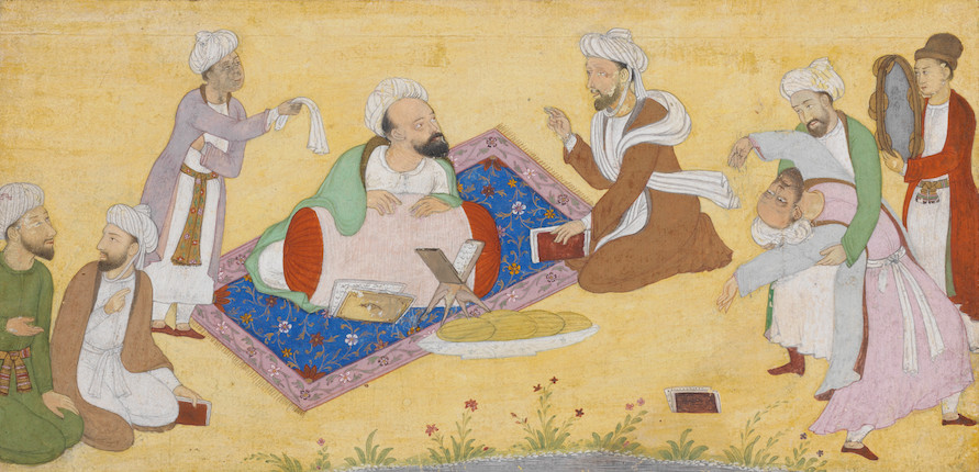 Bonhams : Sufis in discussion in a landscape Sub-Imperial Mughal, circa ...