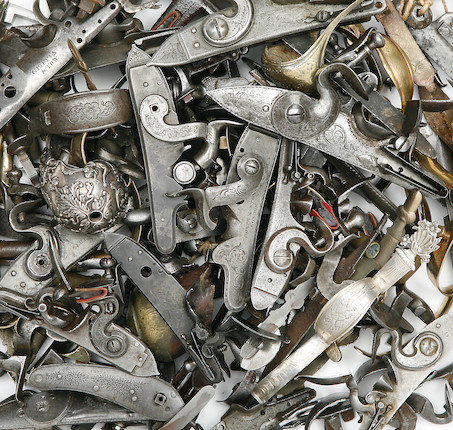 Bonhams : A Large Group Of Lock Mechanisms, Lock-Plates, Cocks, Hammers ...