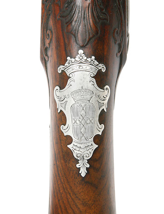 Bonhams : A Fine Austrian 32-Bore Silver-Mounted Flintlock Holster ...