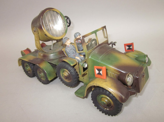 Bonhams : Hausser 743N tinplate clockwork Krupp Six-wheel Searchlight ...