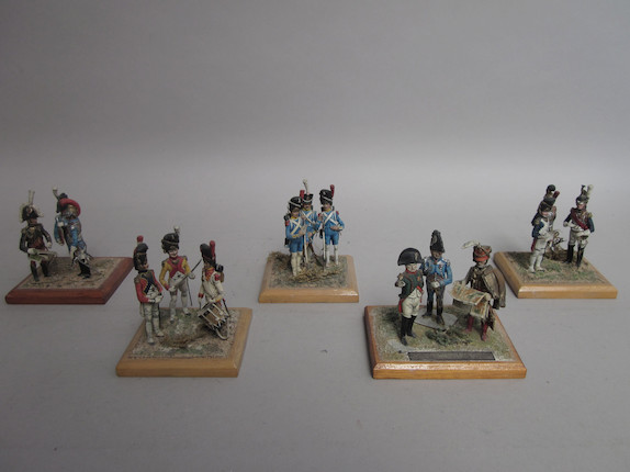 Bonhams : Charles Stadden Studio, five 54mm Napoleonic three figure ...