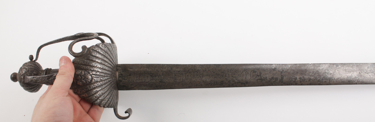 Bonhams : A 17th Century 'Mortuary' Hilted Broadsword