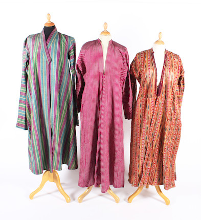 Bonhams : Three Turkish full-length silk robes