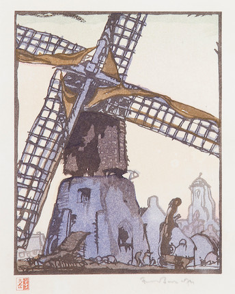 Bonhams : Sir Frank Brangwyn, R.A. (British, 1867-1956) Untitled from Windmills Two woodcuts in ...