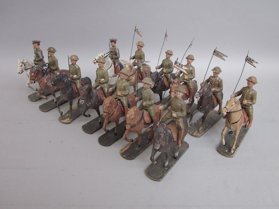 Bonhams : Elastolin 90mm U.S. Cavalry in Steel Helmets 23