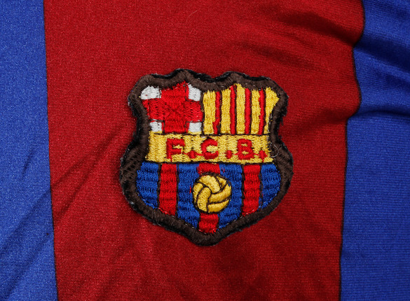 Bonhams : Gary Lineker Barcelona full match issued kit