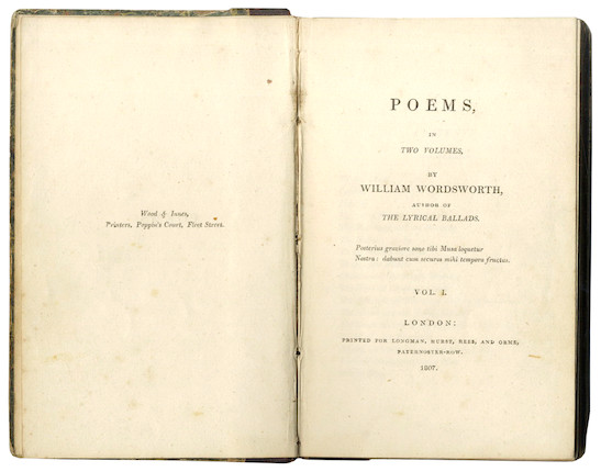 Bonhams : WORDSWORTH (WILLIAM) Poems, 2 vol.