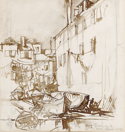 Bonhams : Sir Frank Brangwyn, R.A. (British, 1867-1956) A Collection Nine etchings of Jewish ...